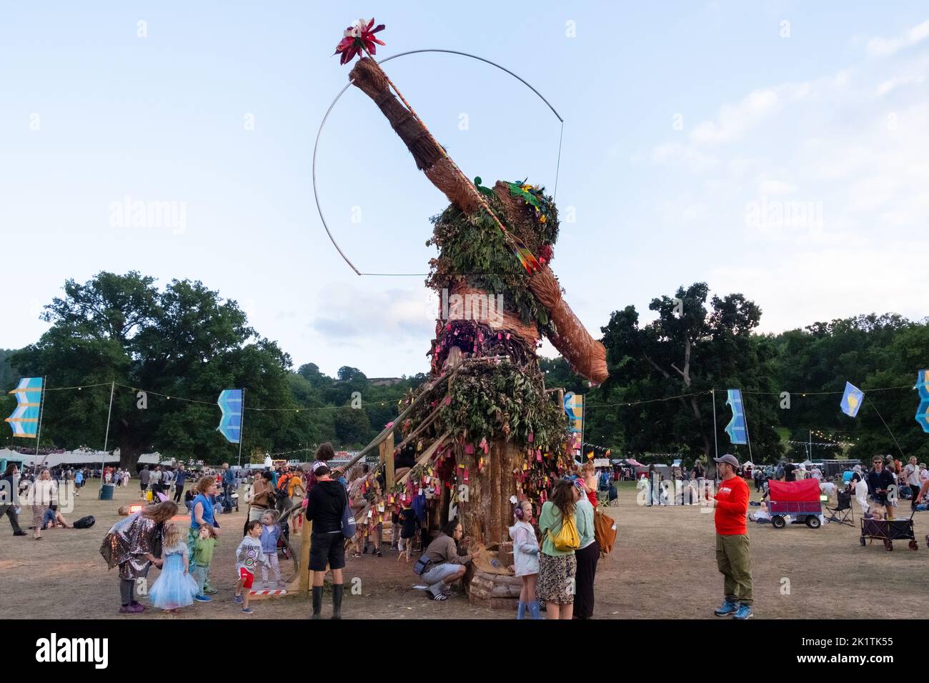 GIANT ARCHER: The festival crowd at the Green Man Wicker Man at the ...