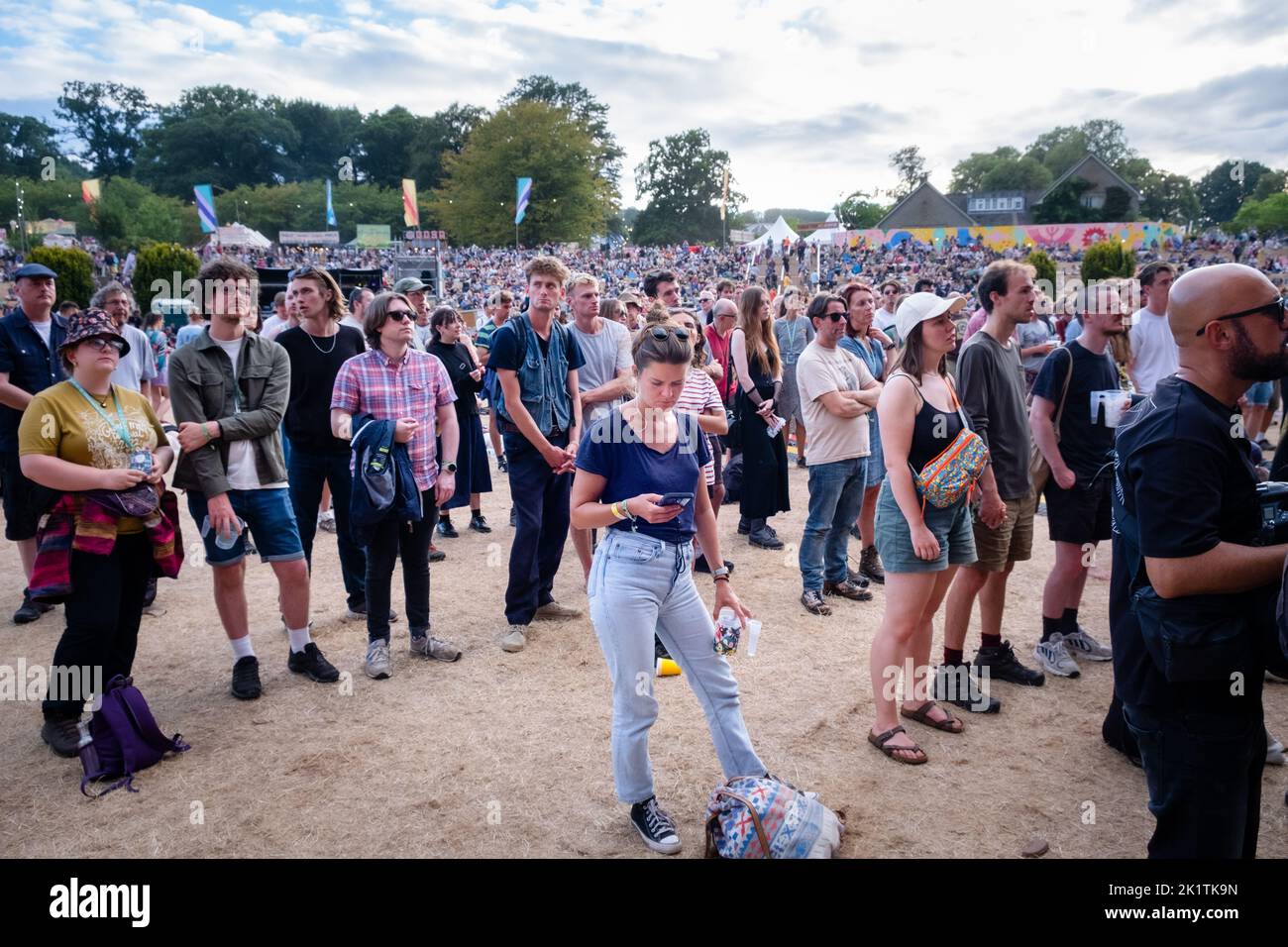 The festival crowd at the Mountain stage at the Green Man 2022 music ...