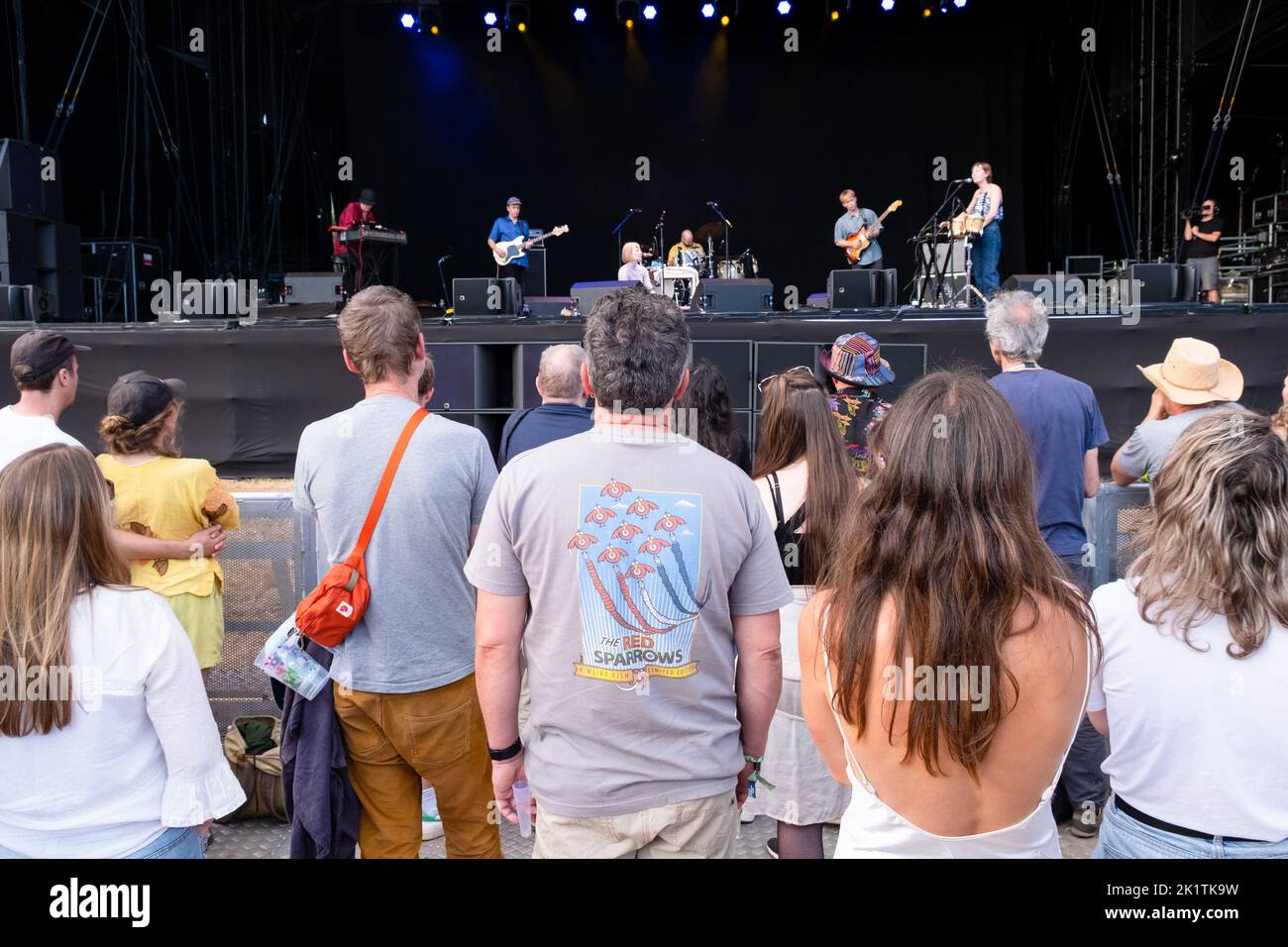The festival crowd at the Mountain stage at the Green Man 2022 music ...