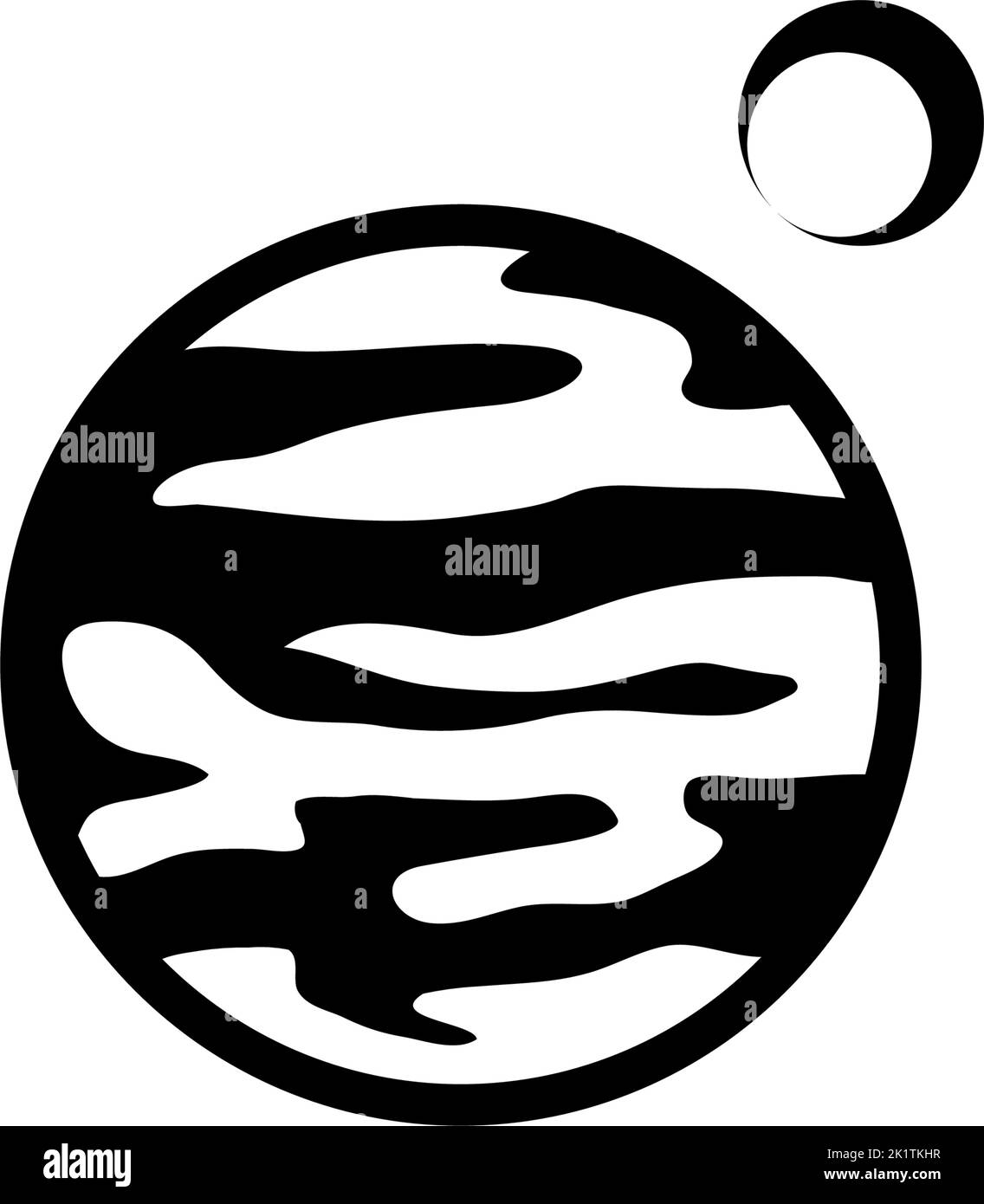 Planet Jupiter with Satellite, Astronomy. Flat Vector Icon illustration ...