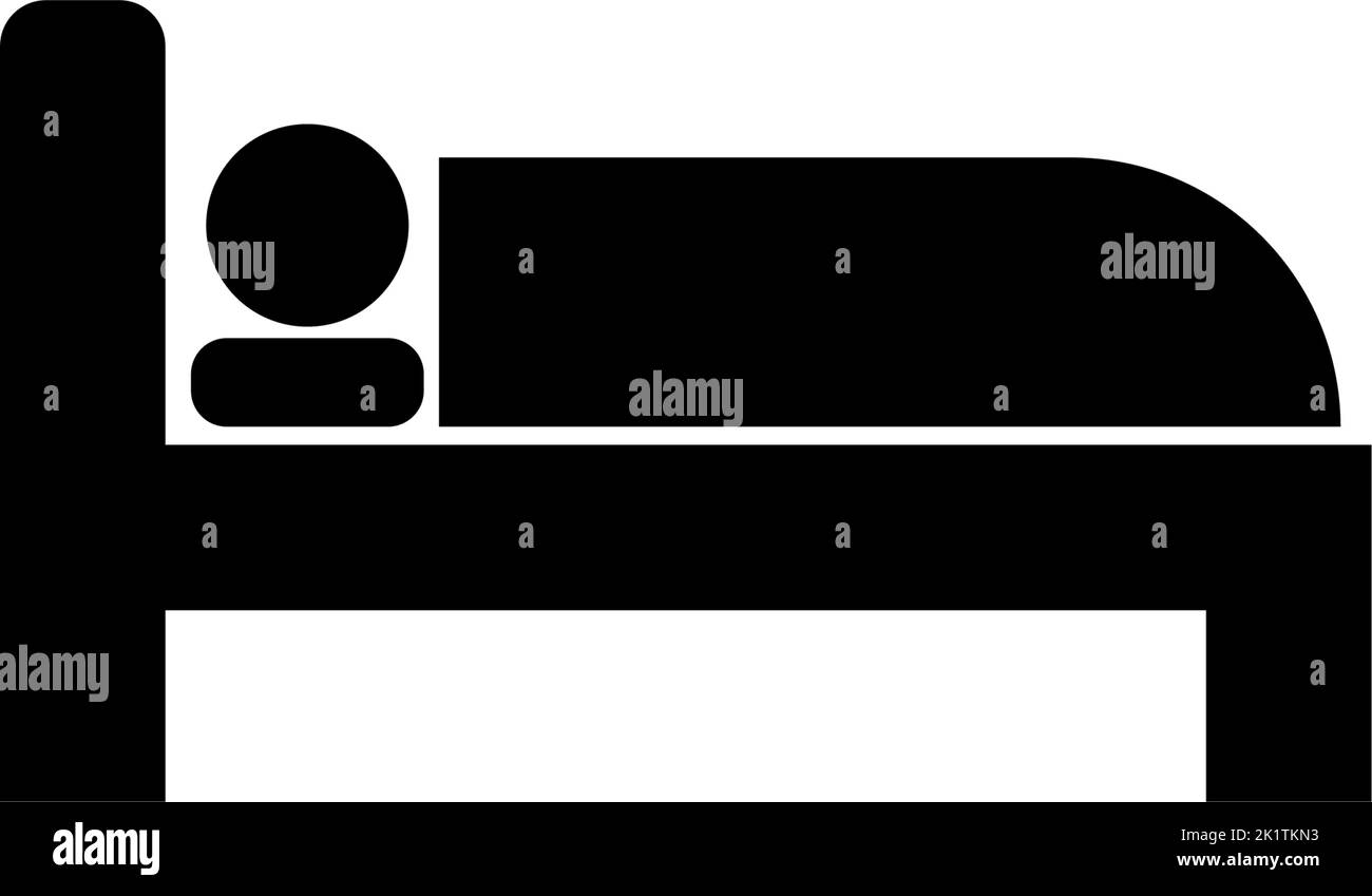 Sleeping, Man Sleep in Bed, Hospital. Flat Vector Icon illustration ...