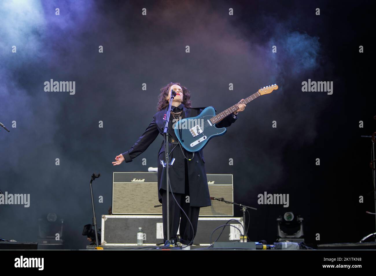 English singer-songwriter and guitarist, Anna Calvi, performing live at ...