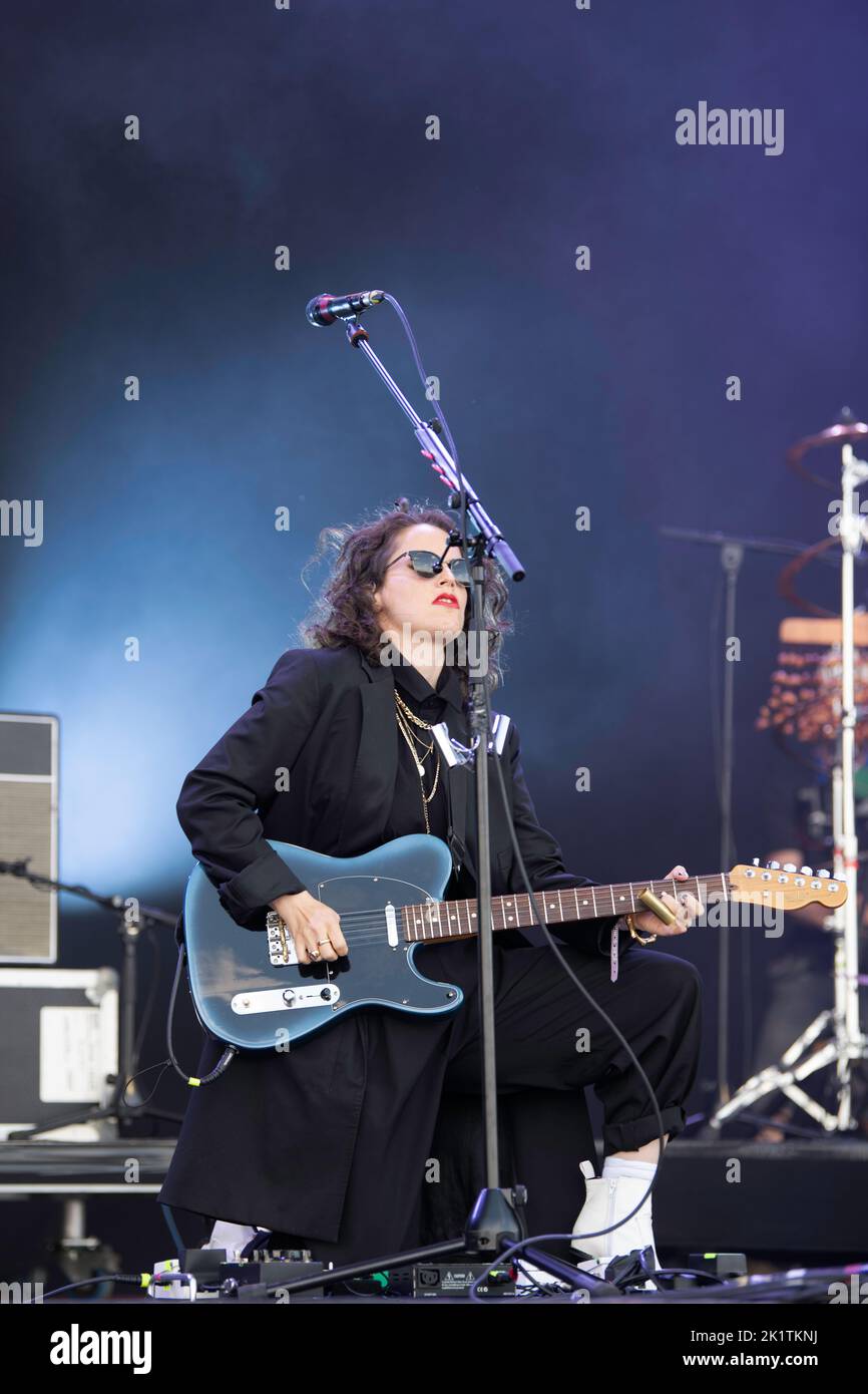English singer-songwriter and guitarist, Anna Calvi, performing live at ...
