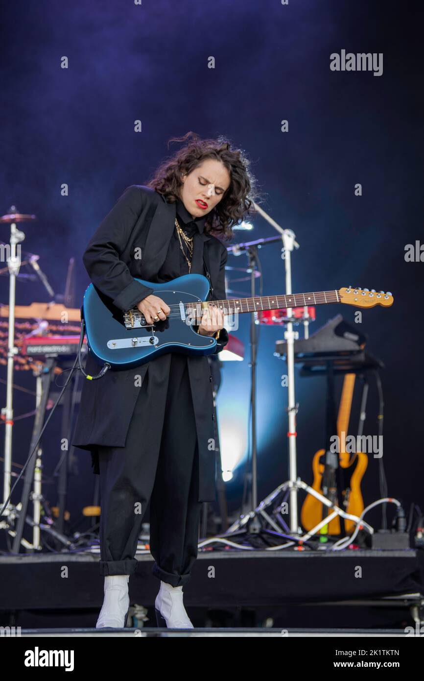 English singer-songwriter and guitarist, Anna Calvi, performing live at ...