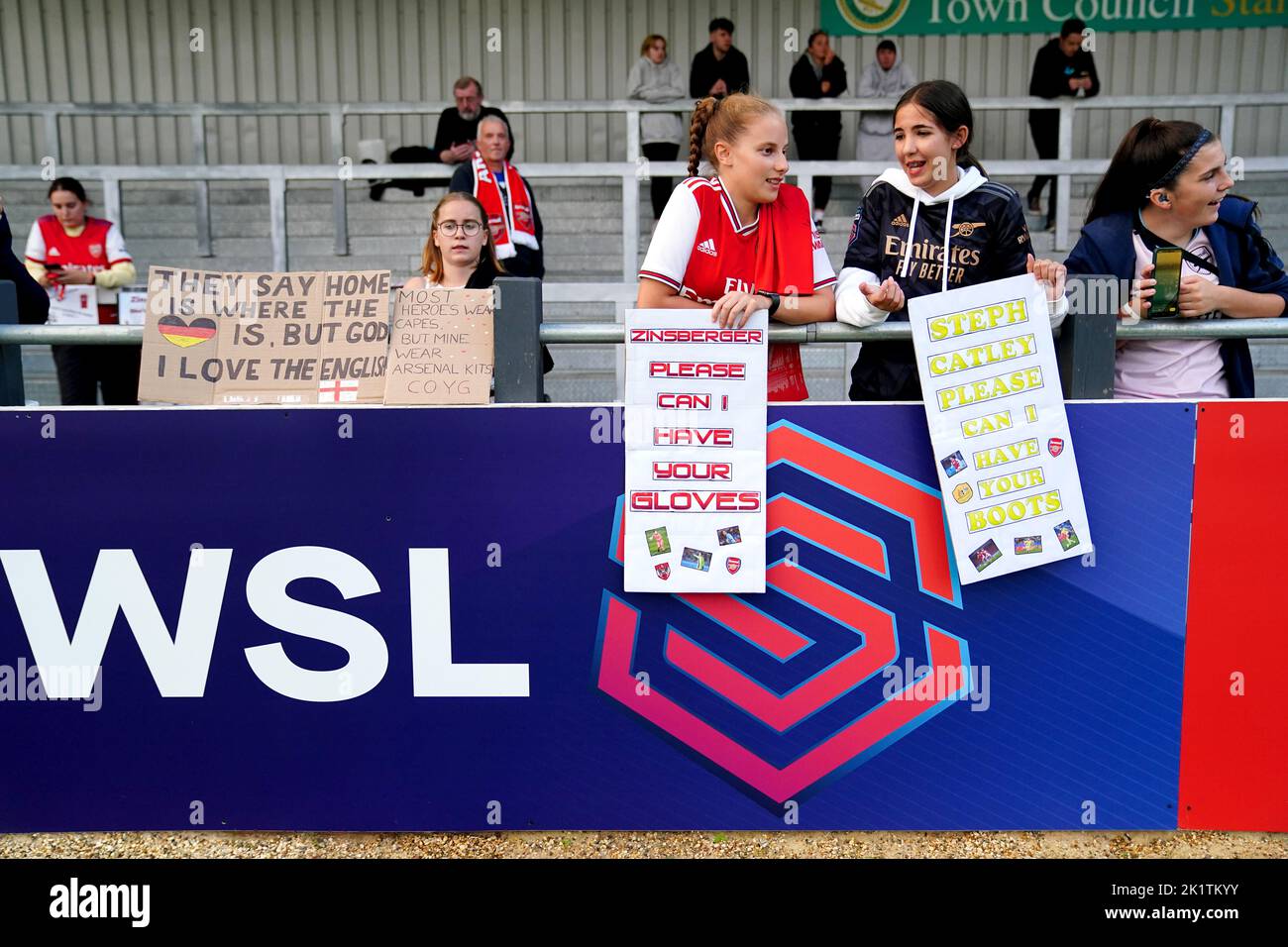 Arsenal fans ahead of the UEFA Women's Champions League second round ...