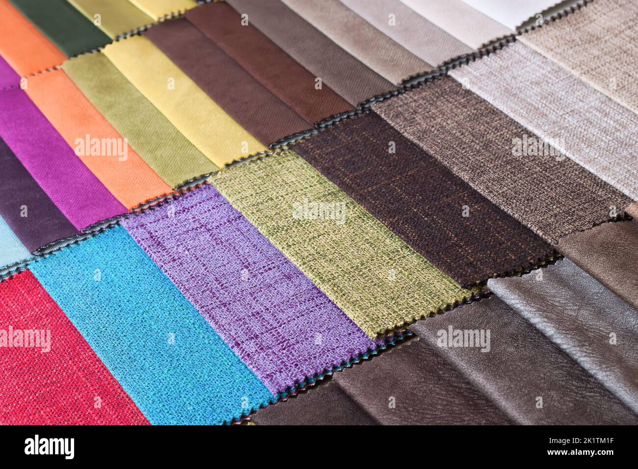 Color samples of the upholstery fabric in the assortment. palette of ...