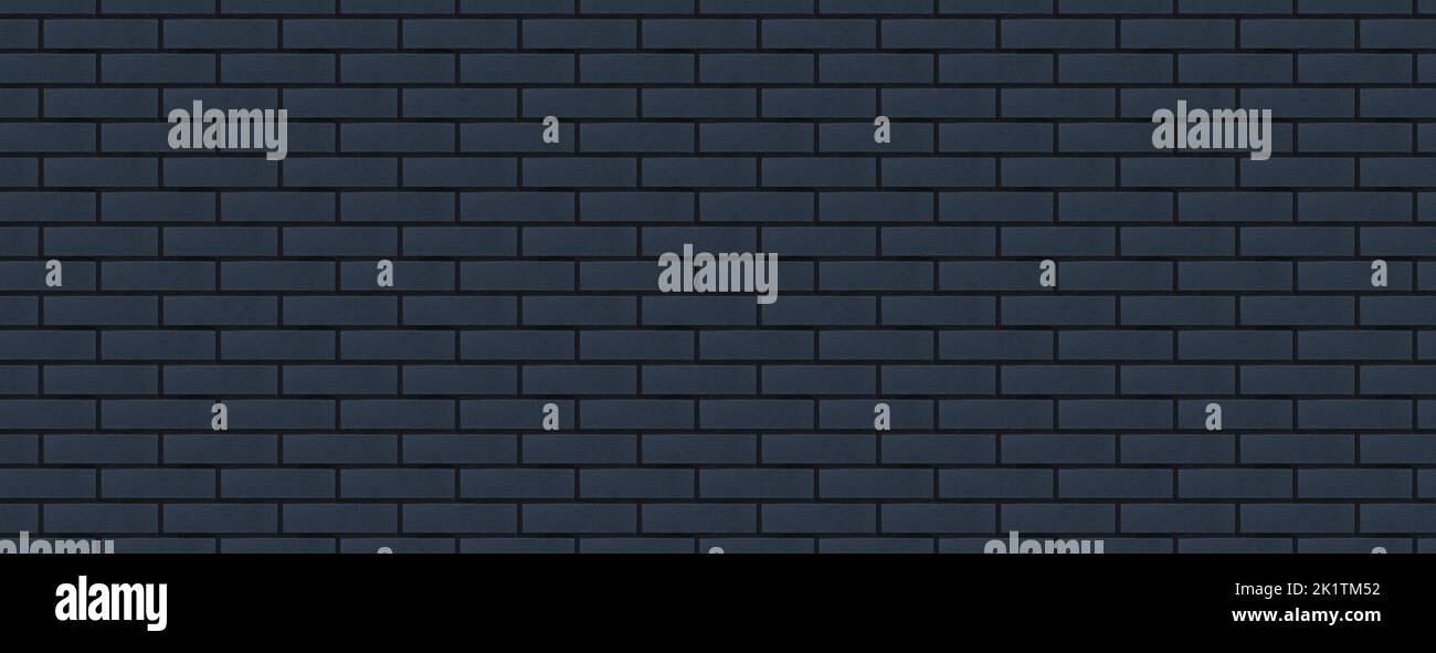 seamless panoramic black brick wall pattern for background Stock Photo ...