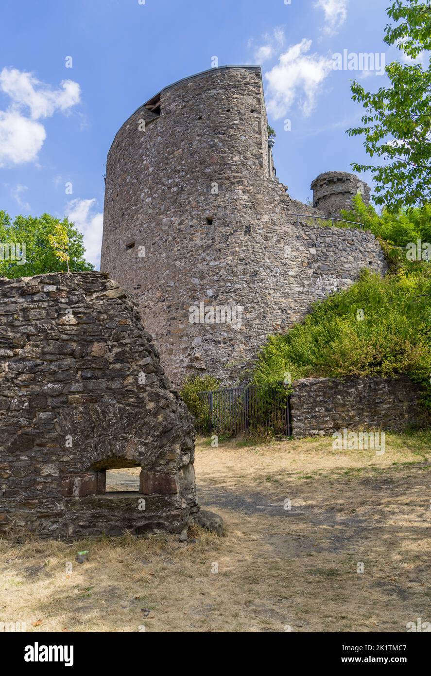 Ancient castle ruin called Greifenstein in the same called german ...