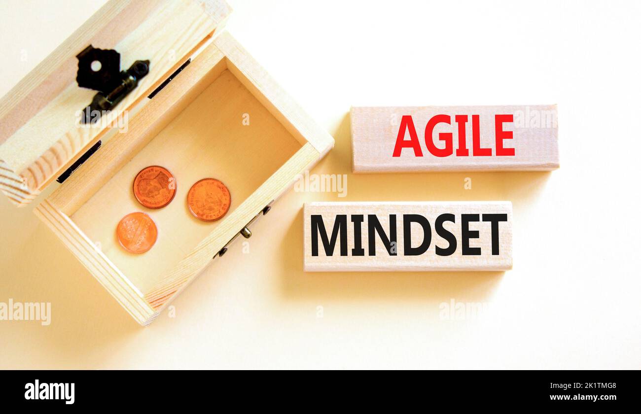 Agile mindset symbol. Concept words Agile mindset on wooden blocks ...