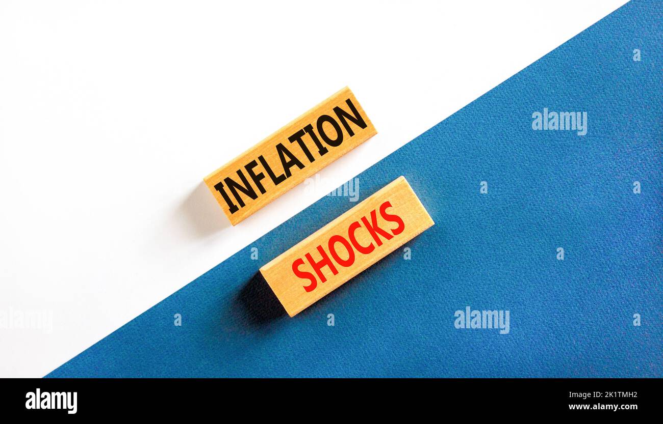 Inflation shocks symbol. Concept words Inflation shocks on wooden ...