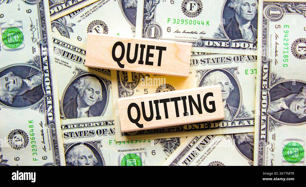 Quiet quitting symbol. Concept words Quiet quitting on wooden blocks ...