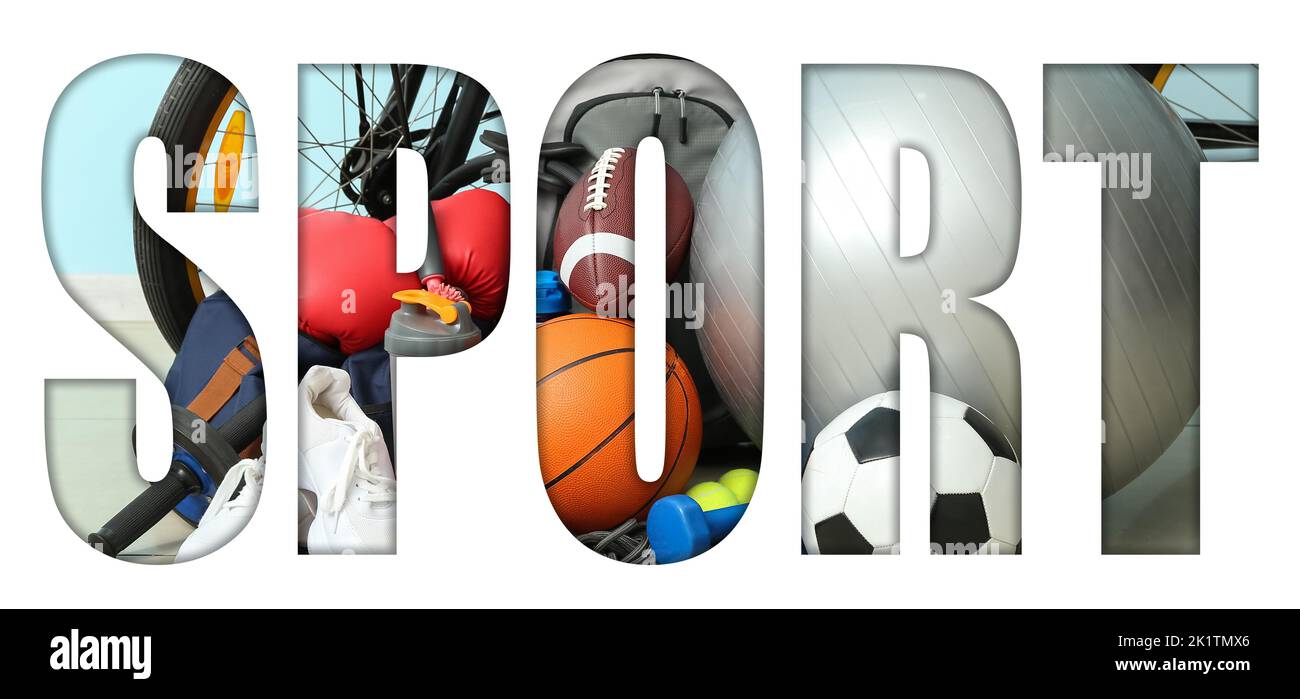 Word SPORT on white background Stock Photo - Alamy