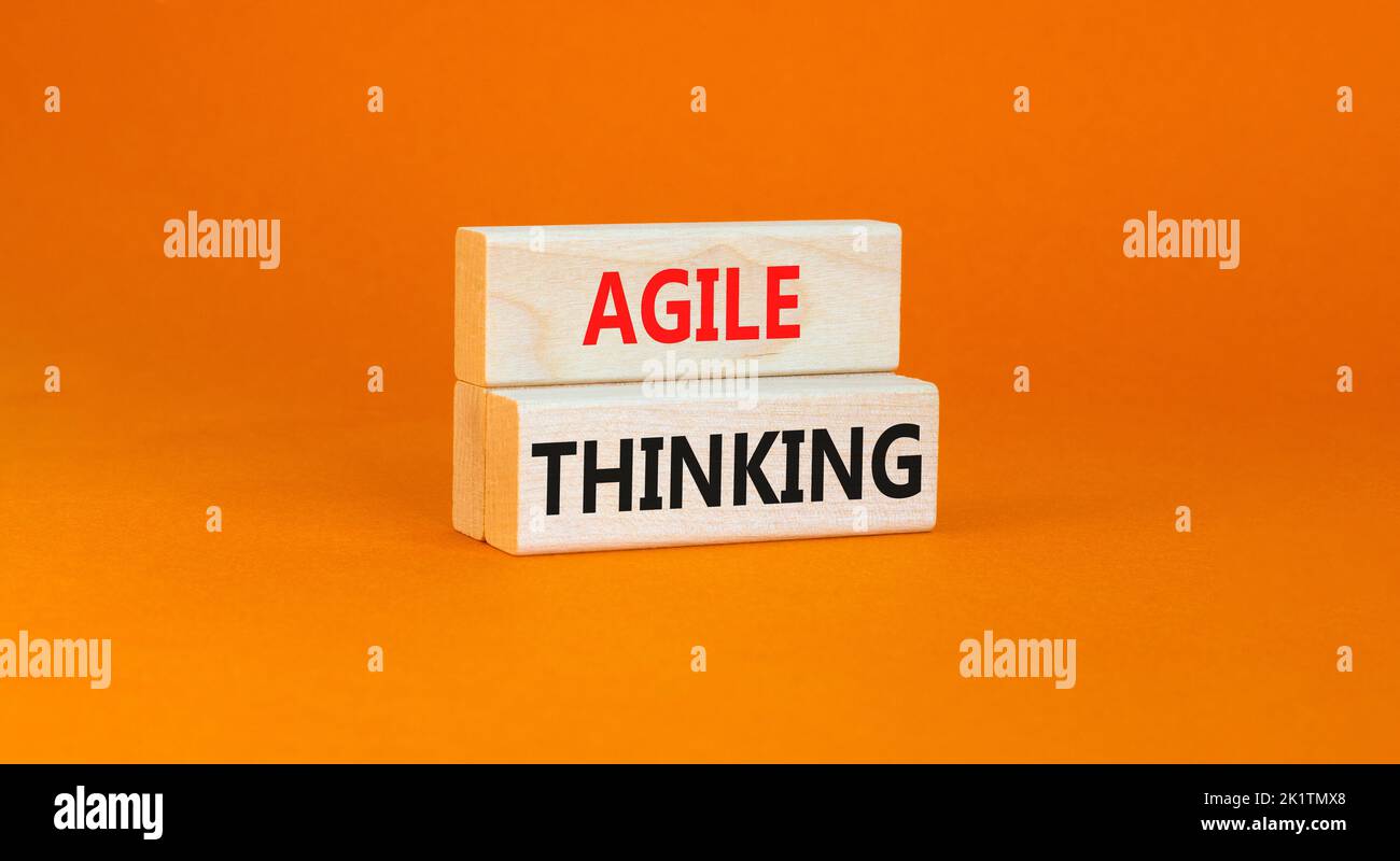 Agile thinking symbol. Concept words Agile thinking on wooden blocks ...