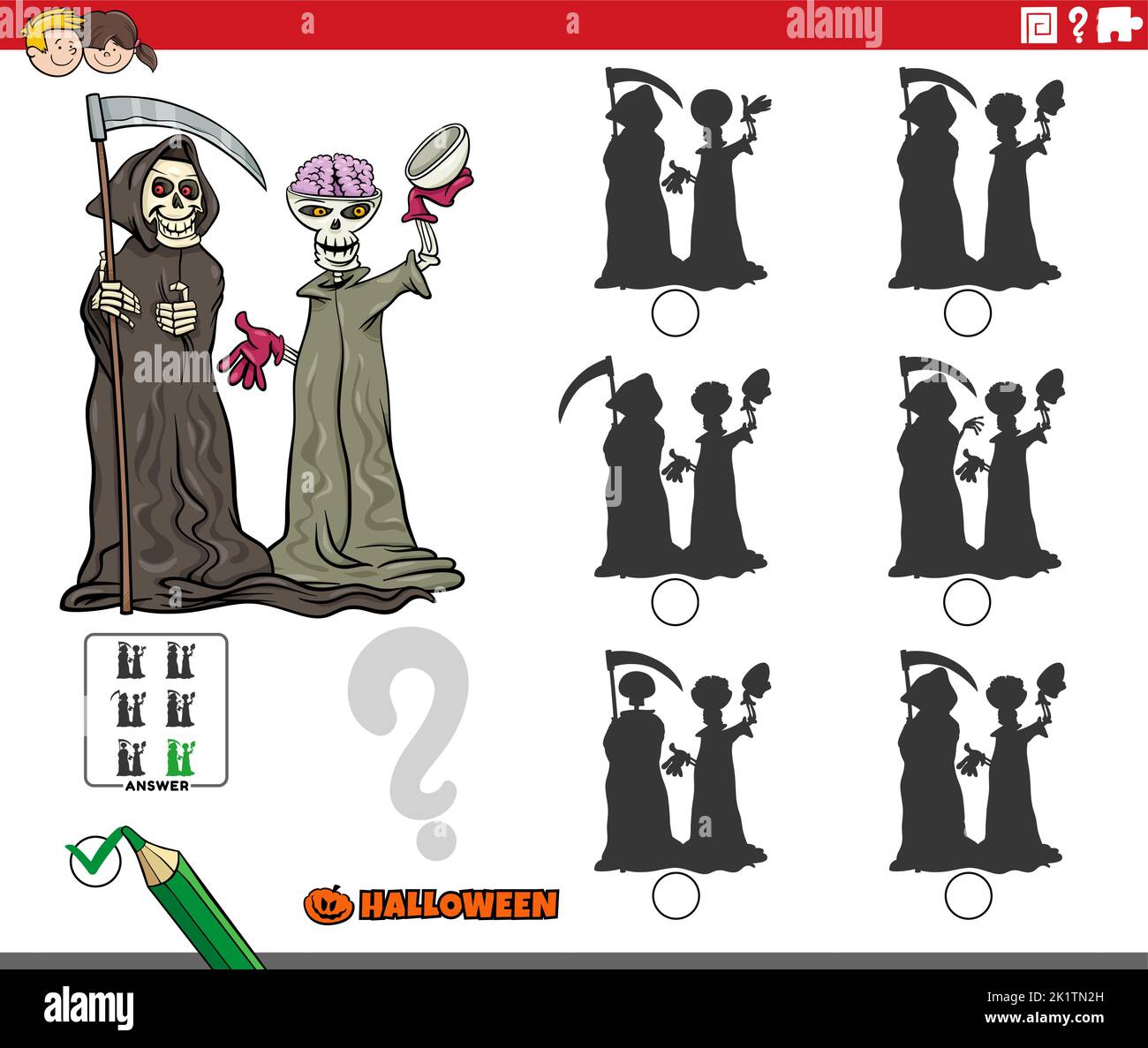 Cartoon illustration of finding the shadow without differences ...