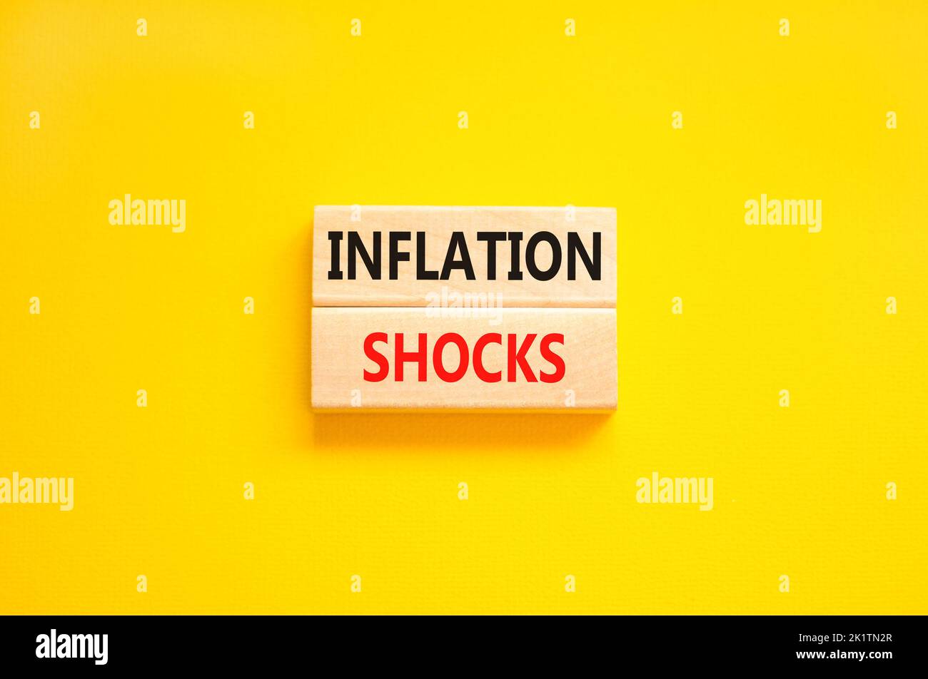 Inflation shocks symbol. Concept words Inflation shocks on wooden ...