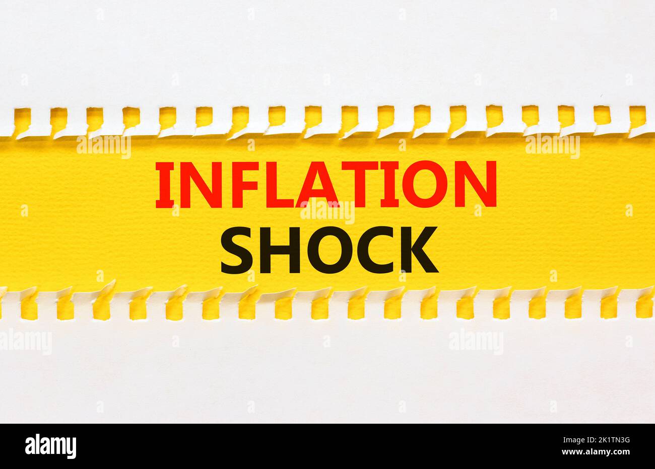 Inflation shock symbol. Concept words Inflation shock on yellow and ...