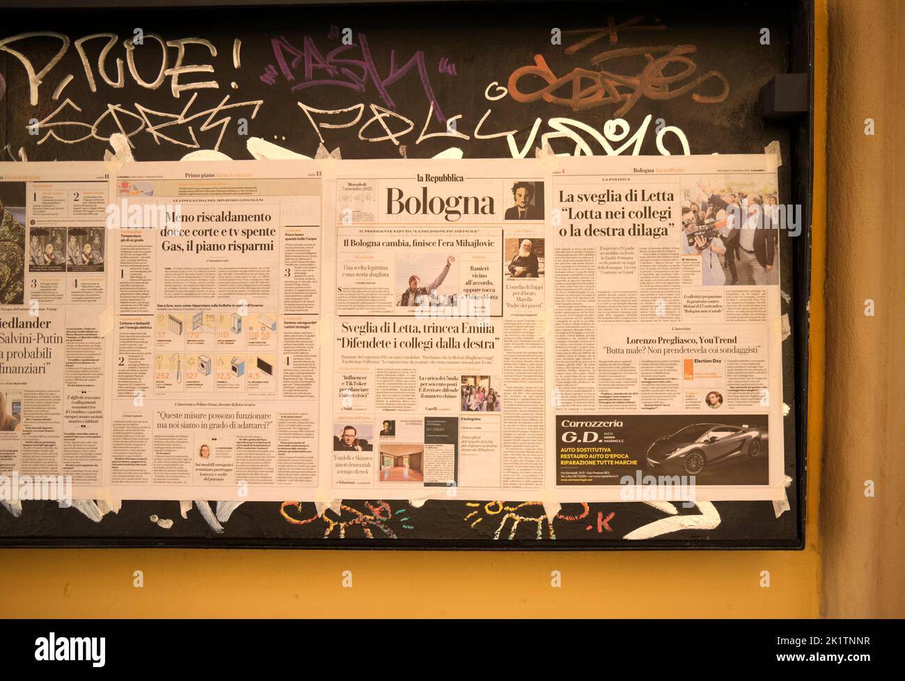 La Repubblica Newspaper posted on free Public Reading Board Bologna ...