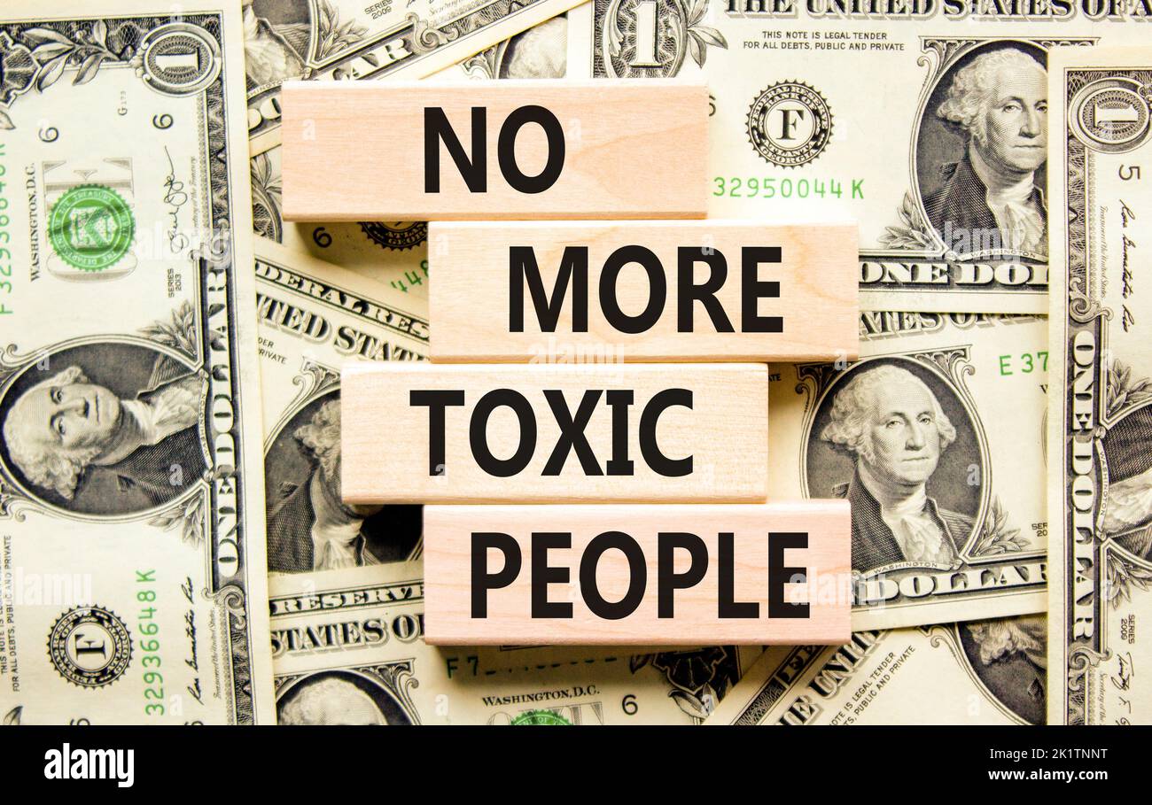 No more toxic people symbol. Concept words No more toxic people on ...