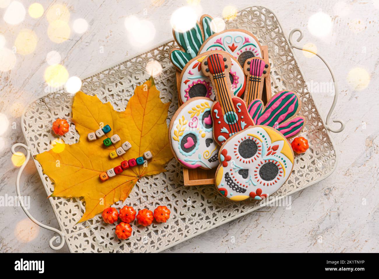 Tray with cookies for Mexico's Day of the Dead (El Dia de Muertos) and ...