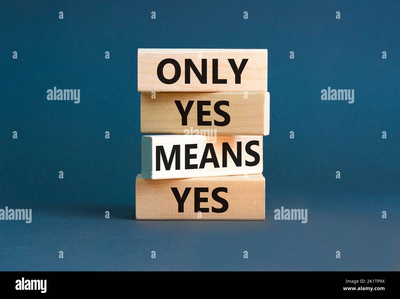 Only yes means yes symbol. Concept words Only yes means yes on wooden ...