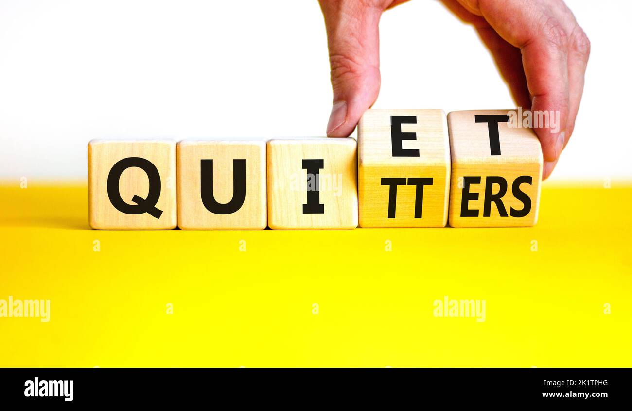 Quiet quitters symbol. Concept words Quiet quitters on wooden cubes ...
