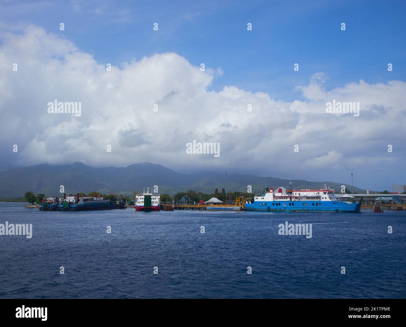 The Gilimanuk harbor from the Bali Strait Stock Photo - Alamy