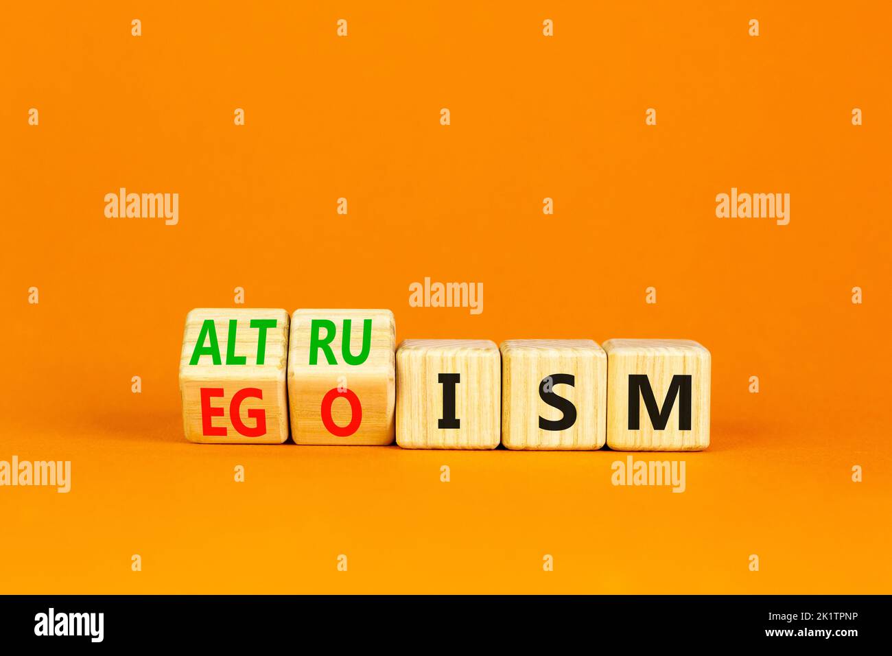 Altruism or egoism symbol. Concept words Egoism and Altruism on wooden ...