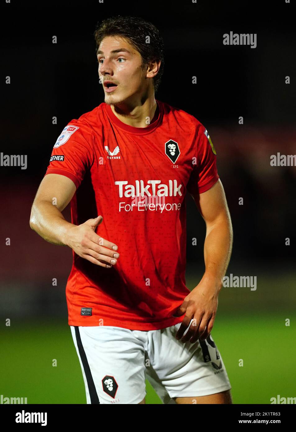 Salford City's Lorent Tolaj during the Papa John's Trophy group stage ...
