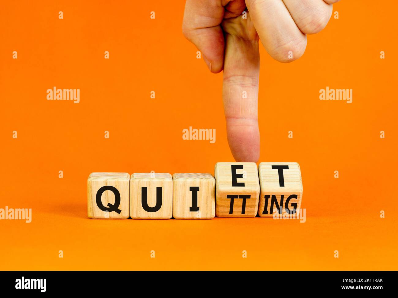 Quiet quitting symbol. Concept words Quiet quitting on wooden cubes ...