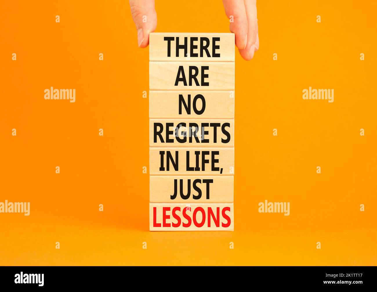 Regrets or lessons symbol. Concept words There are no regrets in life ...