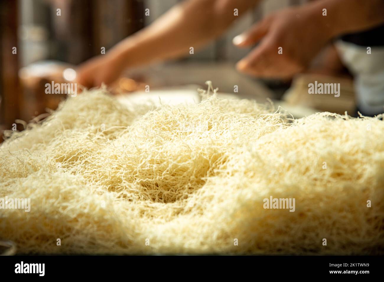 raw form of traditional turkish dessert kunefe , It is known as kadayif ...
