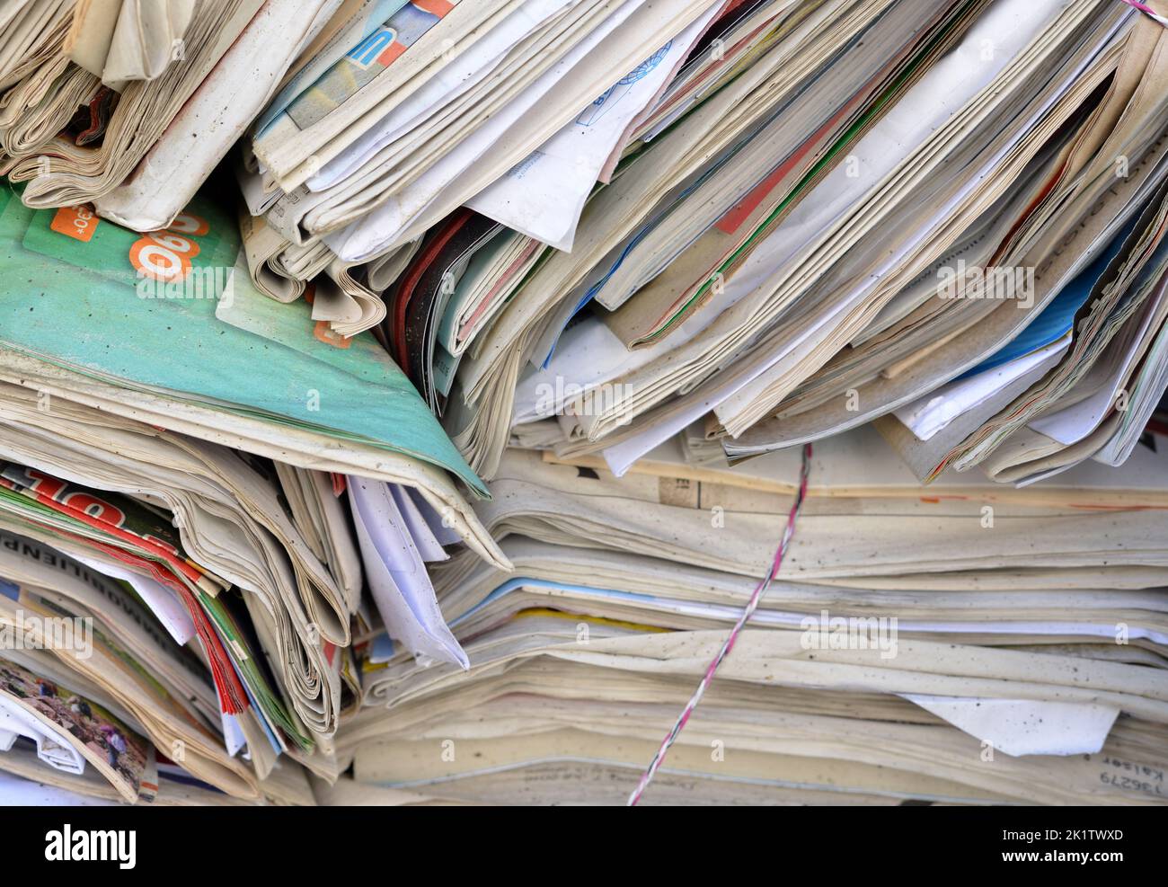Detailed close-up old newspapers and illustrated magazines Stock Photo ...