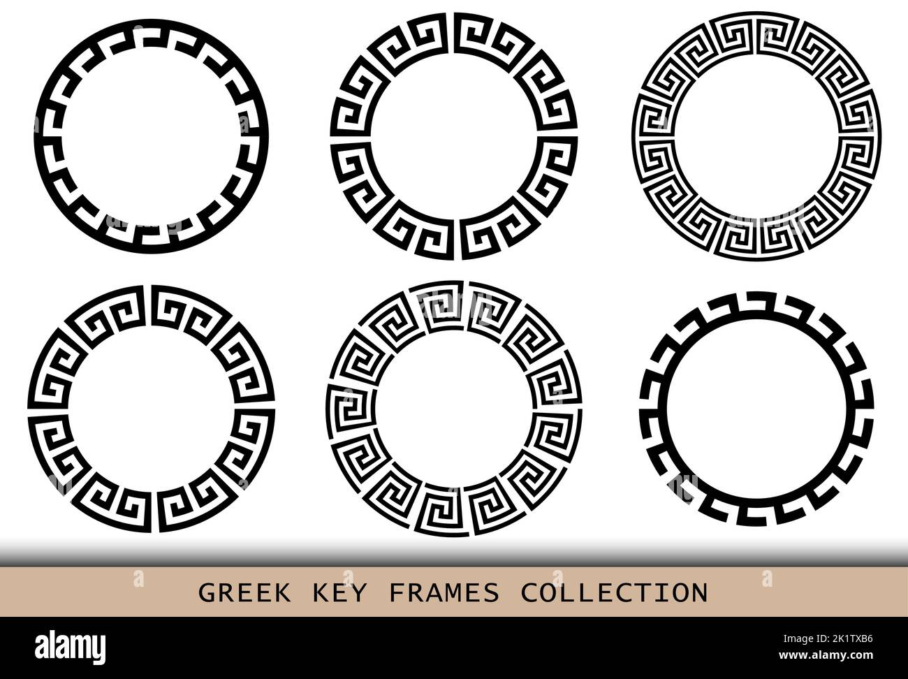 Ancient Greek black frames patterns, set of antique borders from Greece ...