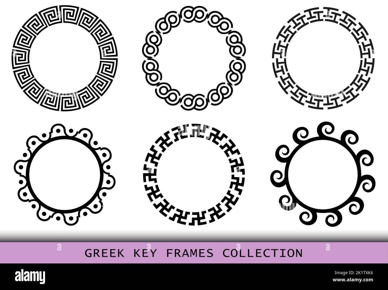 Ancient Greek black frames patterns, set of antique borders from Greece ...