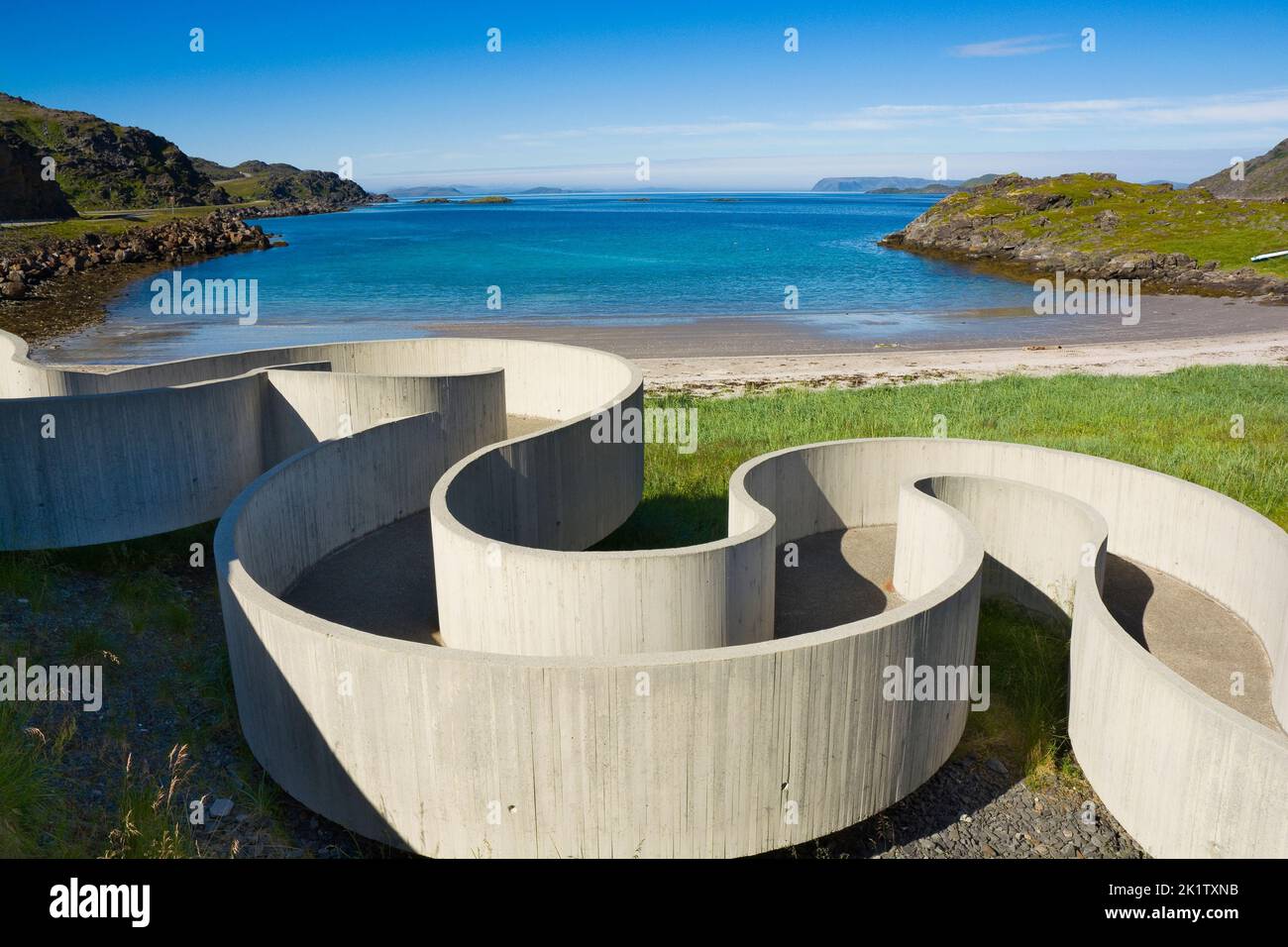 Concrete gangway on Selvika beach, Havoysund, Norway Stock Photo - Alamy