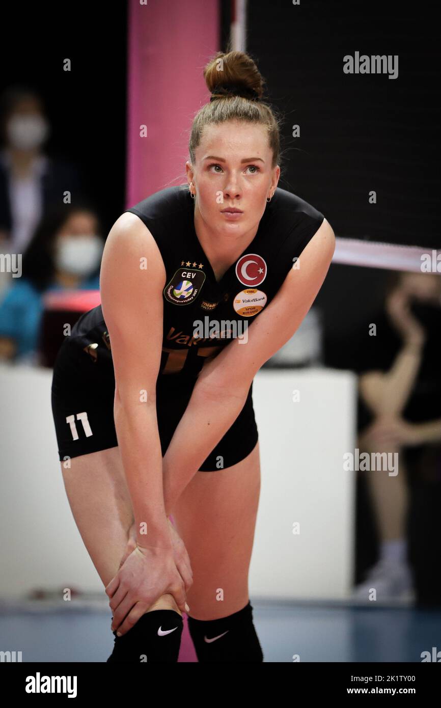 ISTANBUL, TURKEY - JANUARY 17, 2022: Isabelle Haak in Vakifbank vs ...