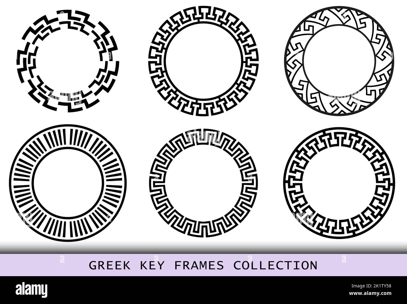 Ancient Greek black frames patterns, set of antique borders from Greece ...