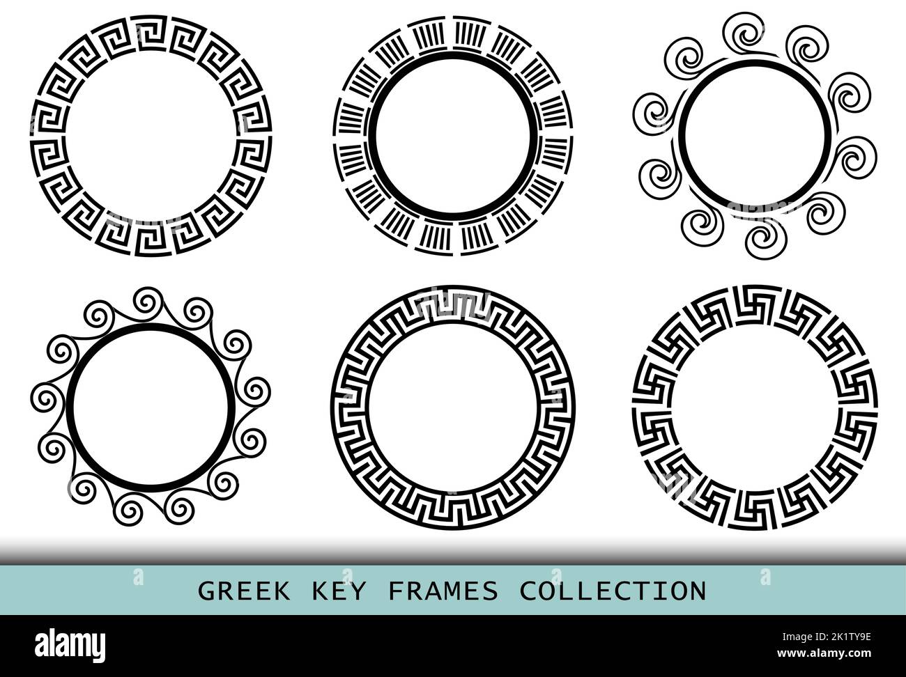 Ancient Greek black frames patterns, set of antique borders from Greece ...