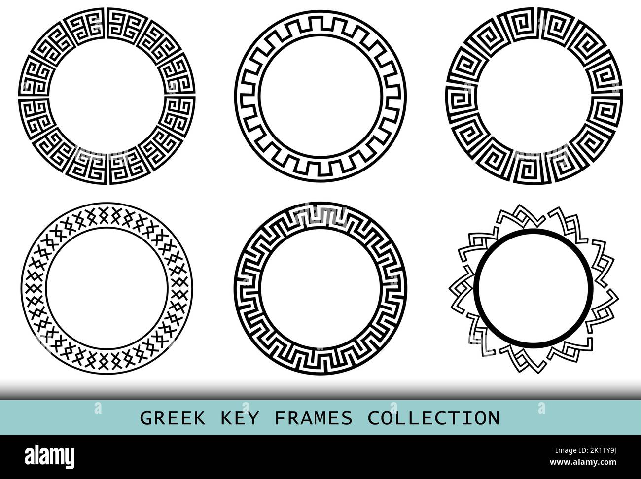 Ancient Greek black frames patterns, set of antique borders from Greece ...