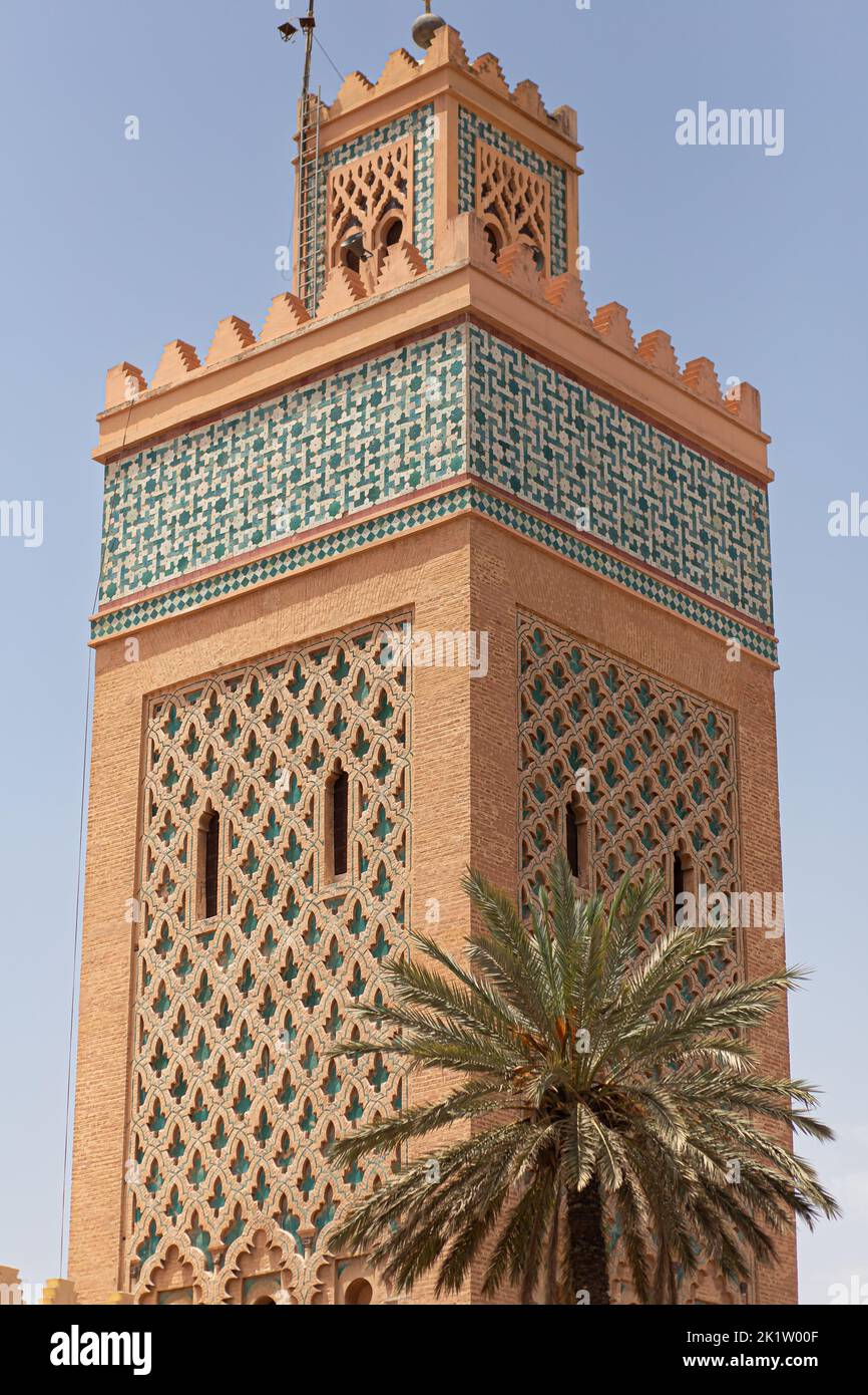 Koutoubia tower landmark top close still Stock Photo - Alamy