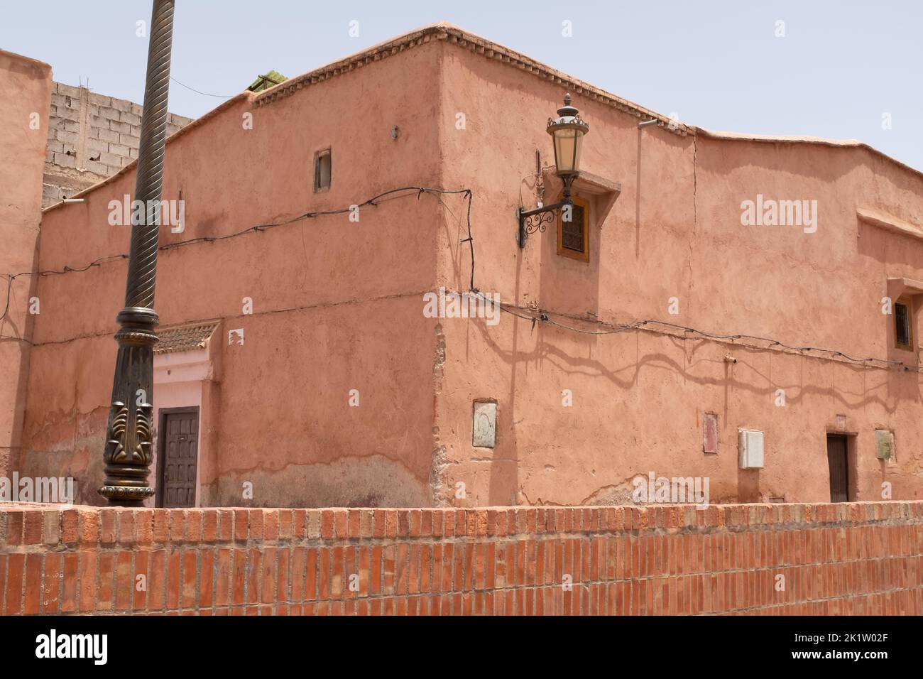 Red brick mud house made in Marrakesh, Morocco. Domestic house Stock ...