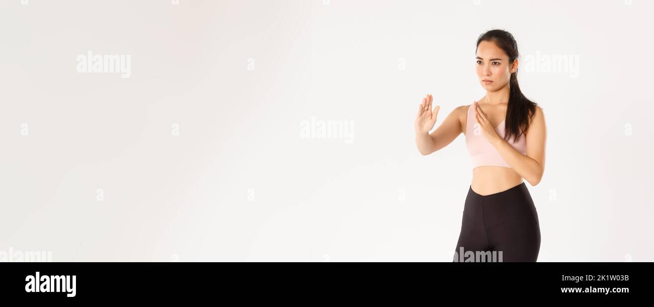 Sport, wellbeing and active lifestyle concept. Serious-looking asian ...