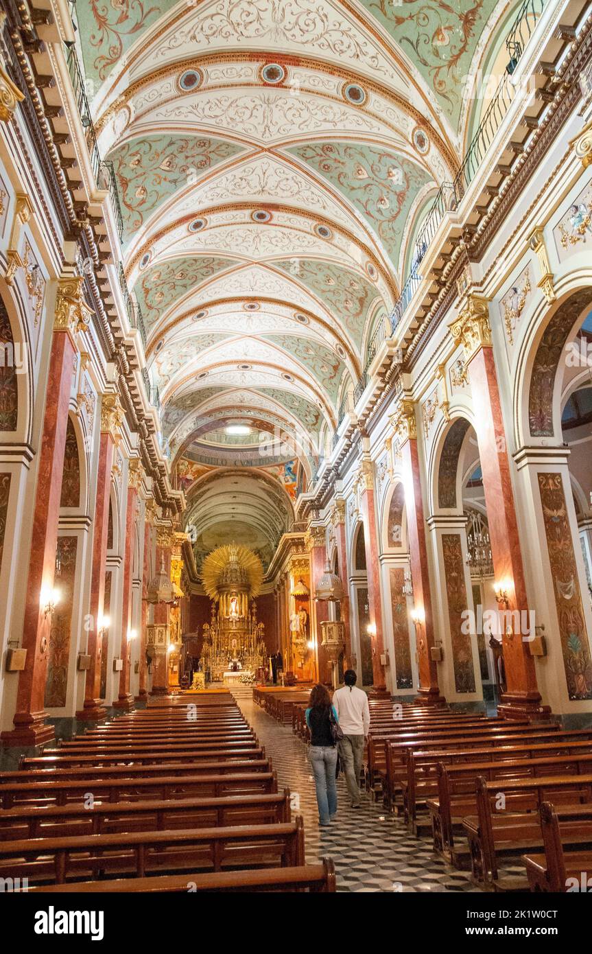 The interior of the Basilica and Monastery of San Francisco with empty ...