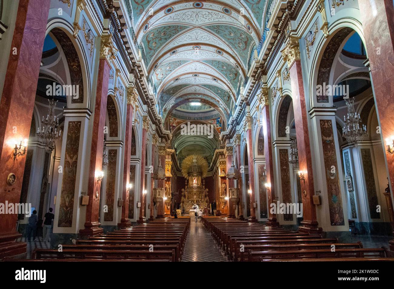 The interior of the Basilica and Monastery of San Francisco with empty ...