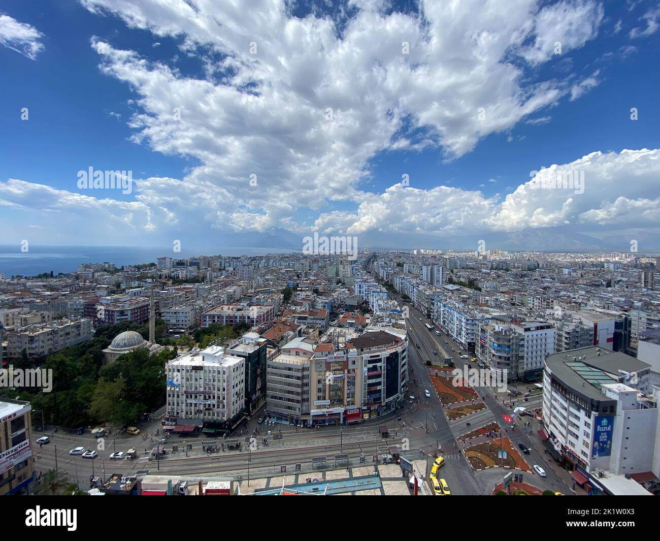 Antalya city view with mountain and cloudy skies Stock Photo - Alamy