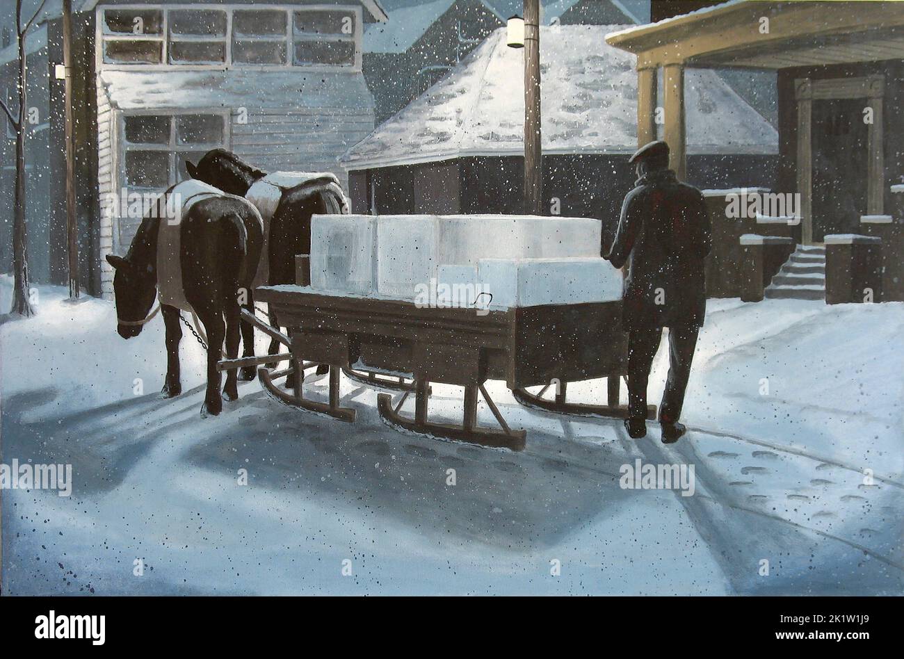 Winter snow team horses hi-res stock photography and images - Alamy