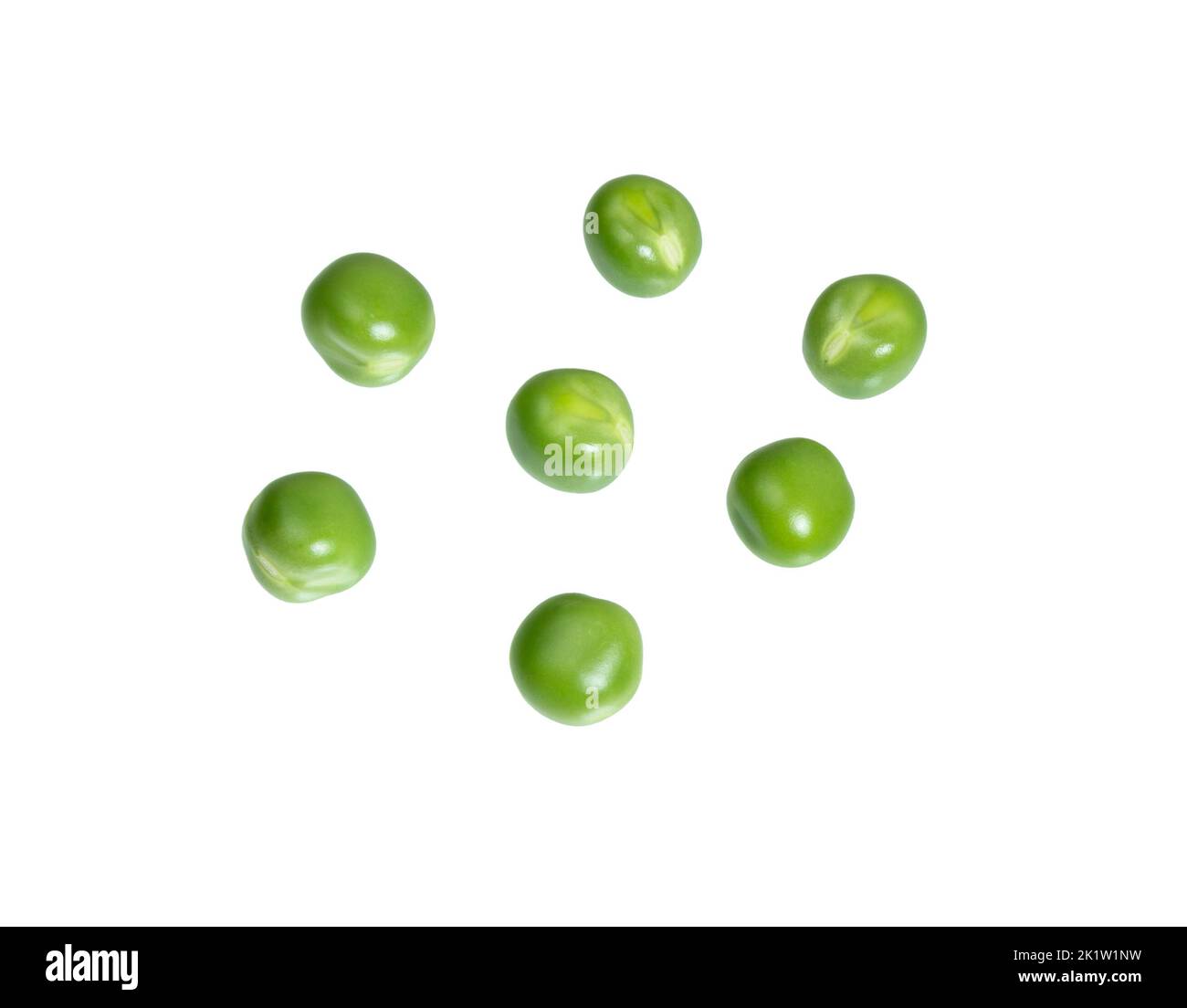 Fresh green peas isolated on white background. Pile of green wet pea ...