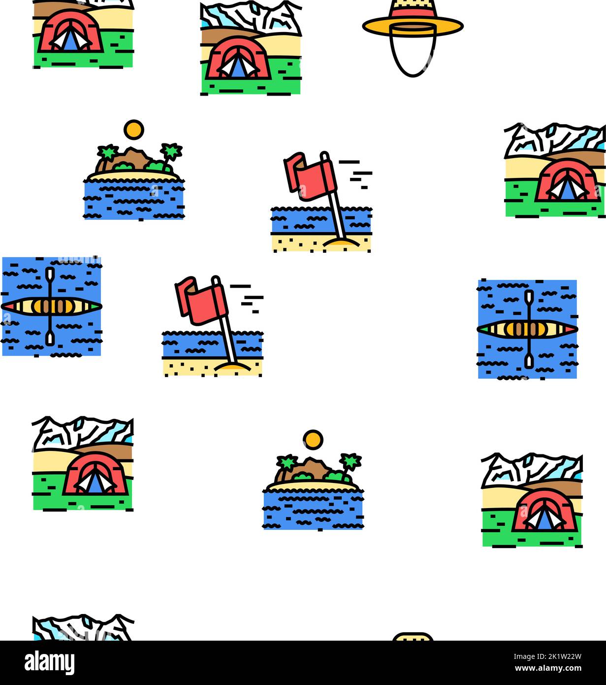 summer season vacation nature vector seamless pattern Stock Vector ...