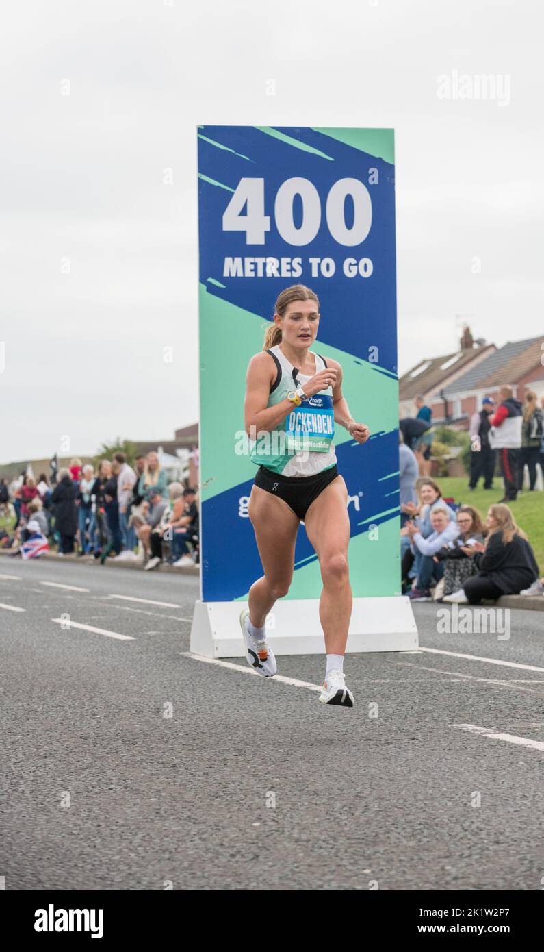 Verity Ockenden finishing 10th in the 2022 great North Run half ...