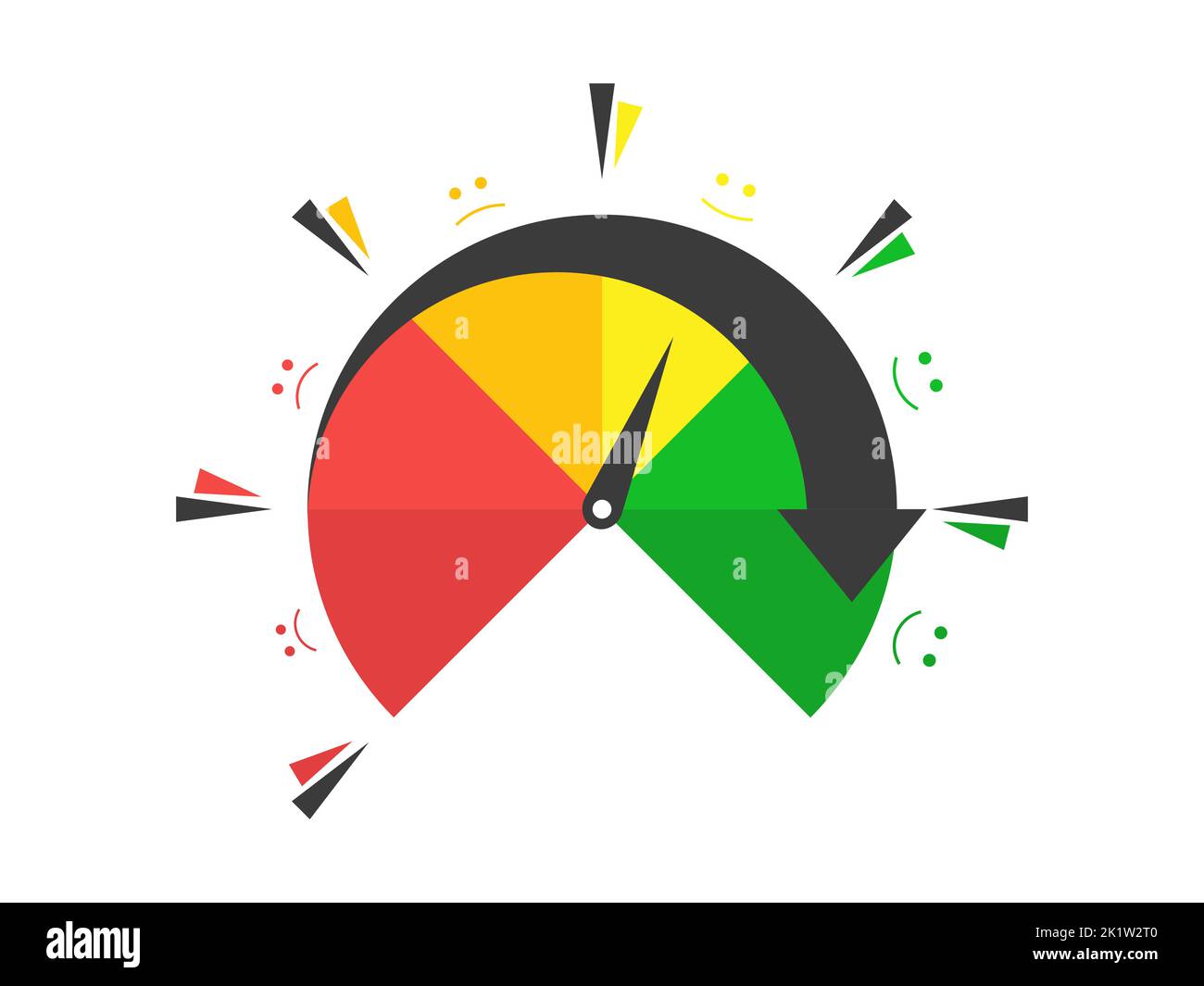 Fair credit score. Credit rating indicator from bad to good, from red ...